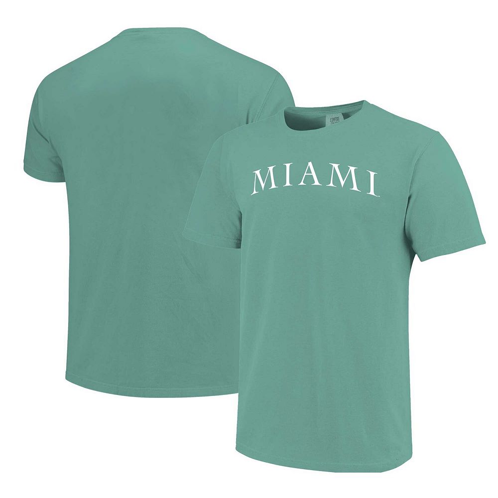 Unisex Light Green Miami Hurricanes Comfort Colors Fashion Color Arch T ...
