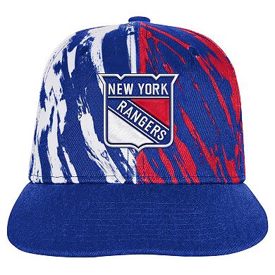 Youth Royal New York Rangers Propel Flat Brim Snapback Hat