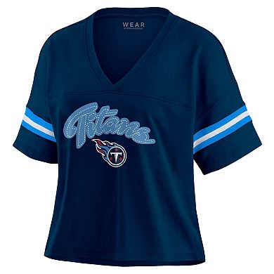 Women's WEAR by Erin Andrews Navy/White Tennessee Titans Plus Size ...