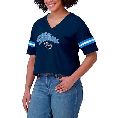 Women's WEAR by Erin Andrews Navy/White Tennessee Titans Plus Size ...