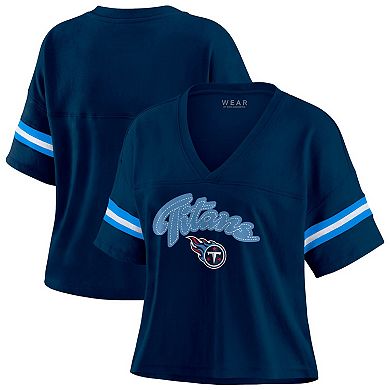 Women's WEAR by Erin Andrews Navy/White Tennessee Titans Plus Size ...