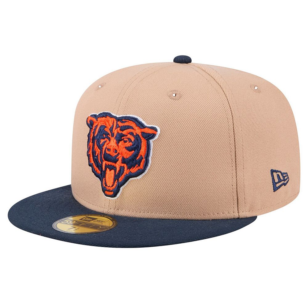Men's New Era Tan Chicago Bears Head Logo Main 59FIFTY Fitted Hat