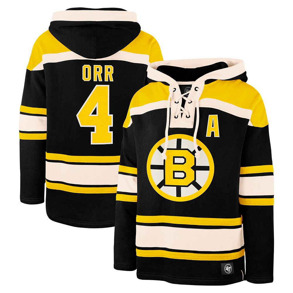 Men's '47 Bobby Orr Black Boston Bruins Retired Player Name & Number ...