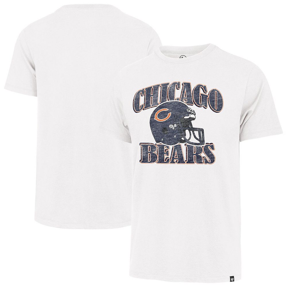 Men's '47 White Chicago Bears Overrun Franklin Throwback Logo T-Shirt