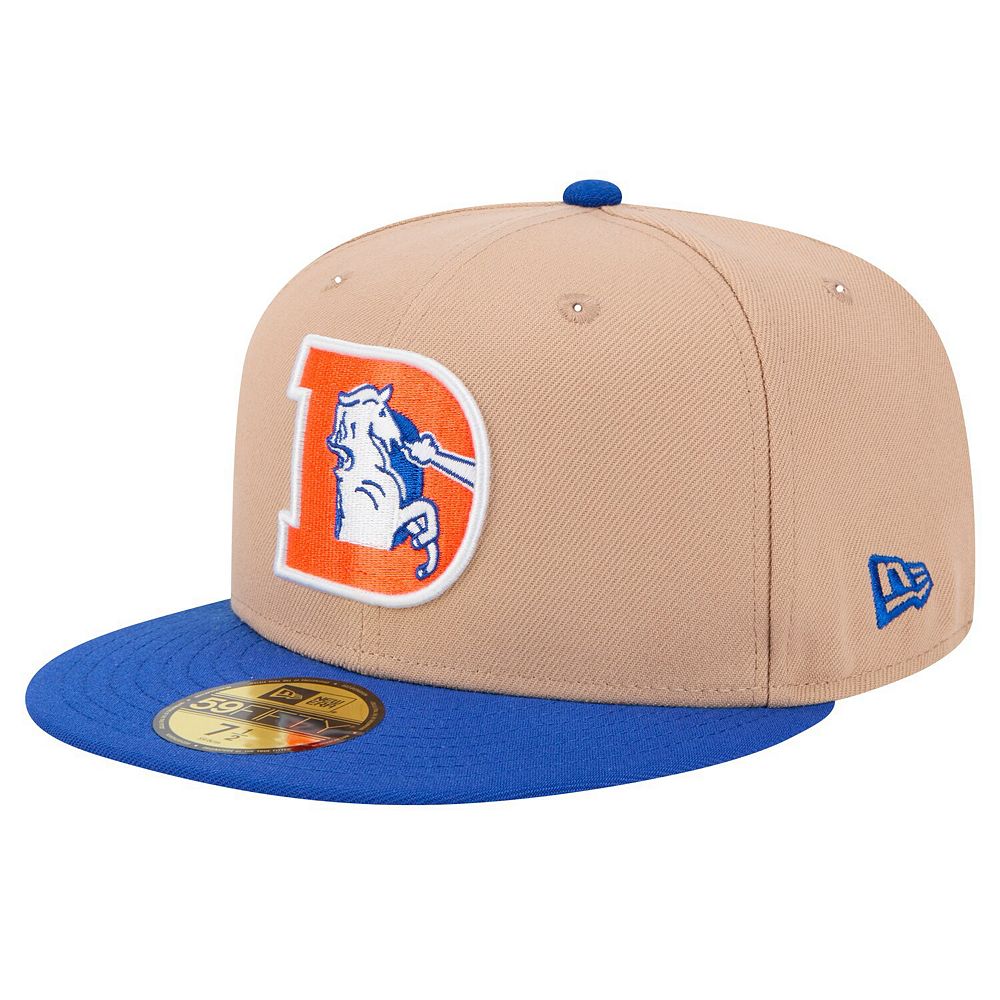 Men's New Era Tan Denver Broncos Throwback Logo Main 59FIFTY Fitted Hat
