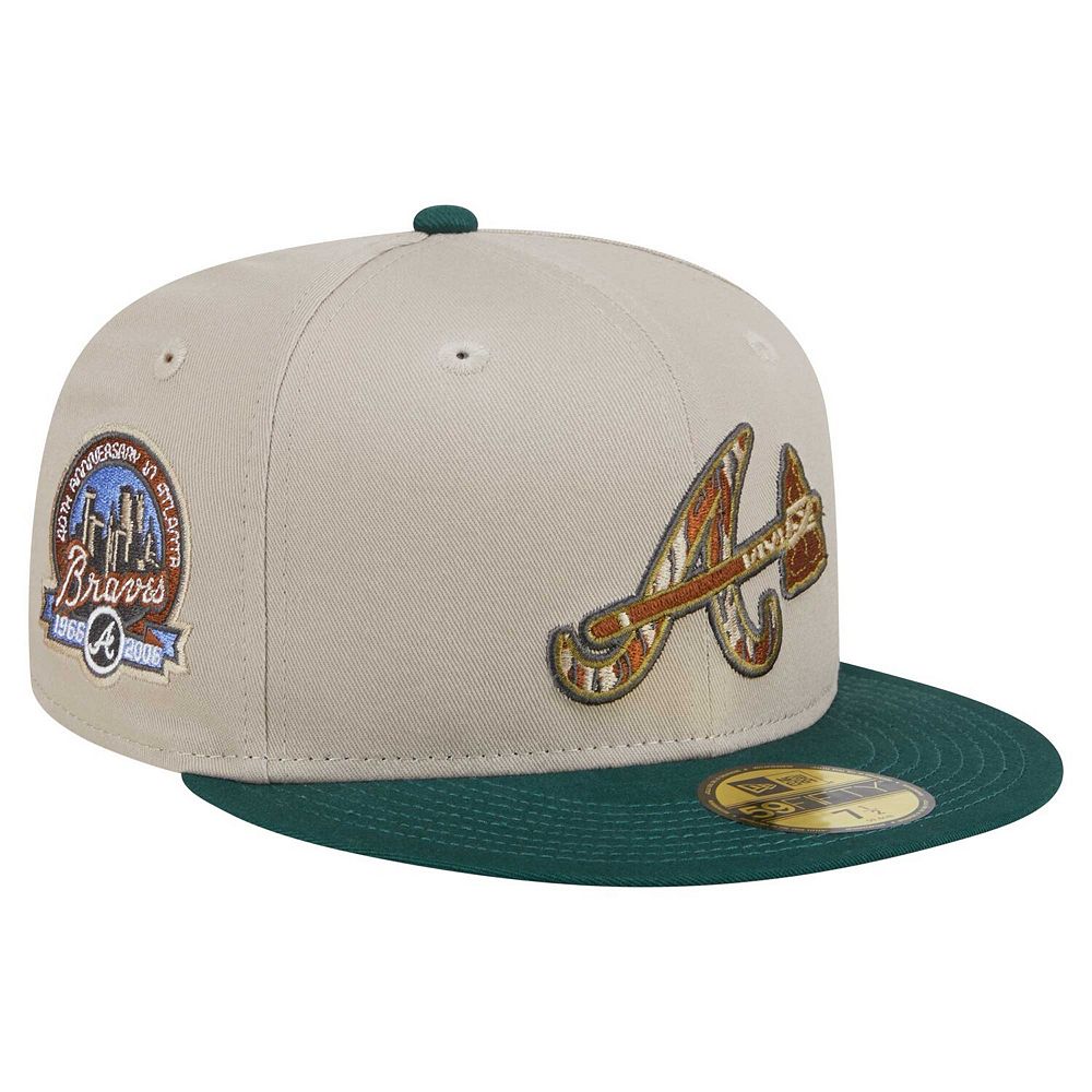 Men's New Era Natural/Hunter Green Atlanta Braves Lifestyle Tree Bark ...