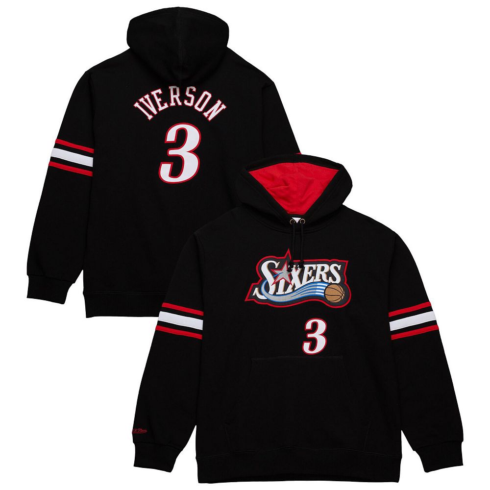 Men's Mitchell & Ness Allen Iverson Black Philadelphia 76ers Name ...