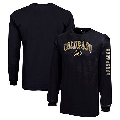 Youth Champion Black Colorado Buffaloes Distressed Arch Over Logo Long ...
