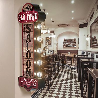 American Art Décor LED Old Town Saloon Metal Marquee Sign