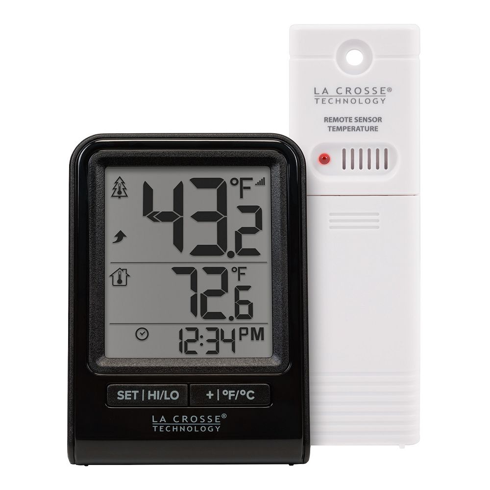 La Crosse Technology Black Battery Operated Wireless Digital Thermometer