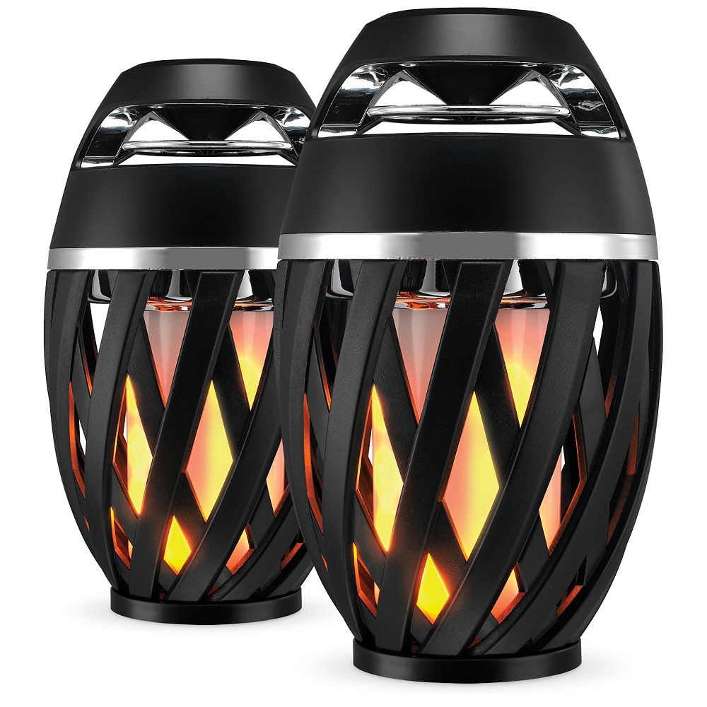 iLive TIKI Ultra IPX4 Water-Resistant LED Flame Bluetooth Speaker Party ...