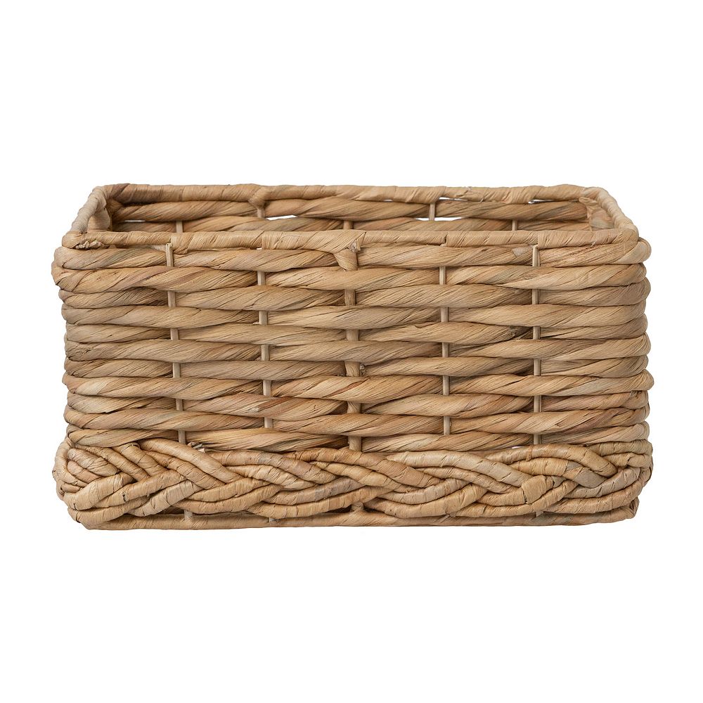 RGI Home Woven Water Hyacinth Small Decorative Storage Basket - Natural ...