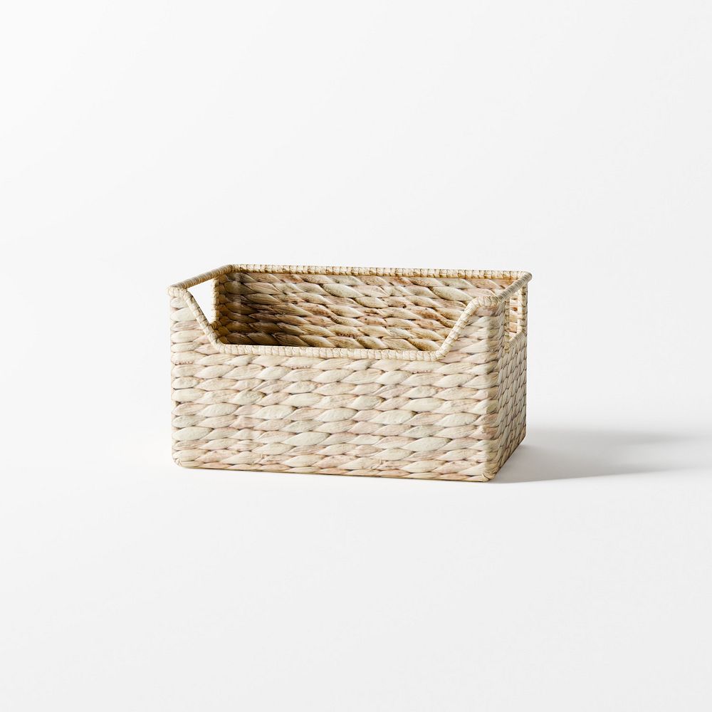 RGI Home Woven Water Hyacinth Decorative Storage Basket - Natural Finish
