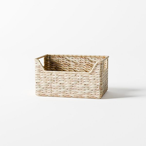 RGI Home Woven Water Hyacinth Decorative Storage Basket - Natural Finish