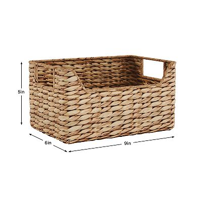 RGI Home Woven Water Hyacinth Decorative Storage Basket - Natural Finish