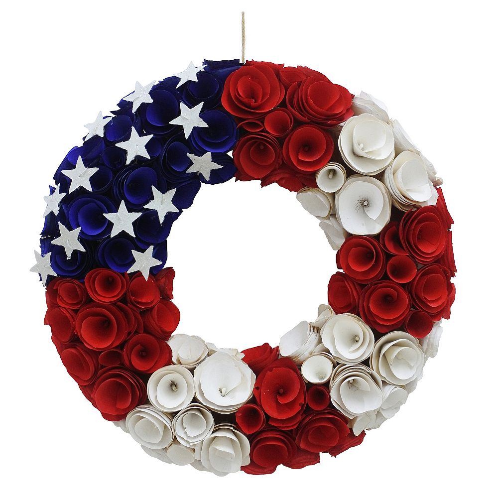 Celebrate Together™ Americana Stars & Stripes Wood Curl Wreath