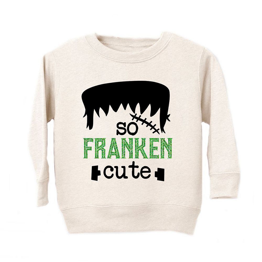 So Franken Cute Glitter Toddler Graphic Sweatshirt