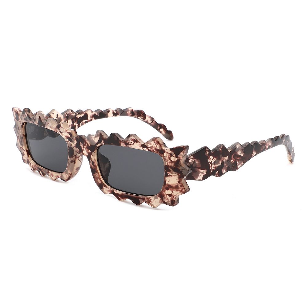 Rectangle Modern Spike Irregular Wavy Square Sunglass
