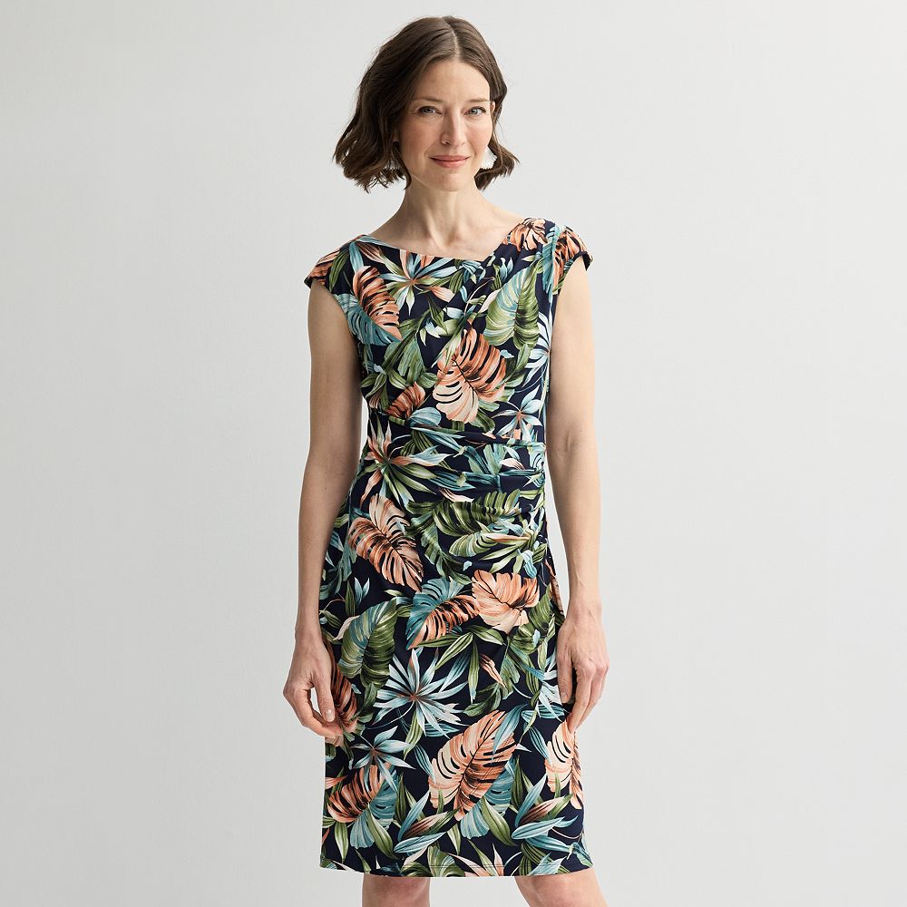 Women's Studio Connection Asymmetrical Neck Drape Dress