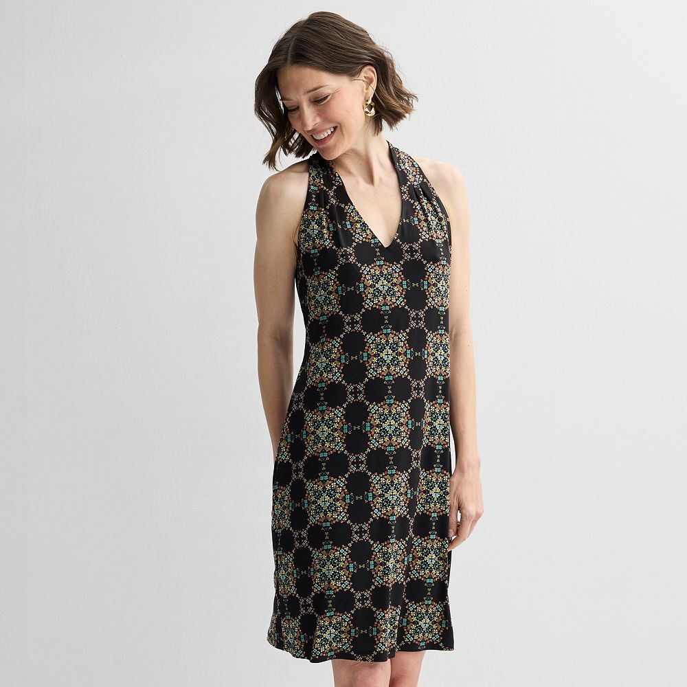 Women's Studio Connection Printed Ity V-Neck Dress