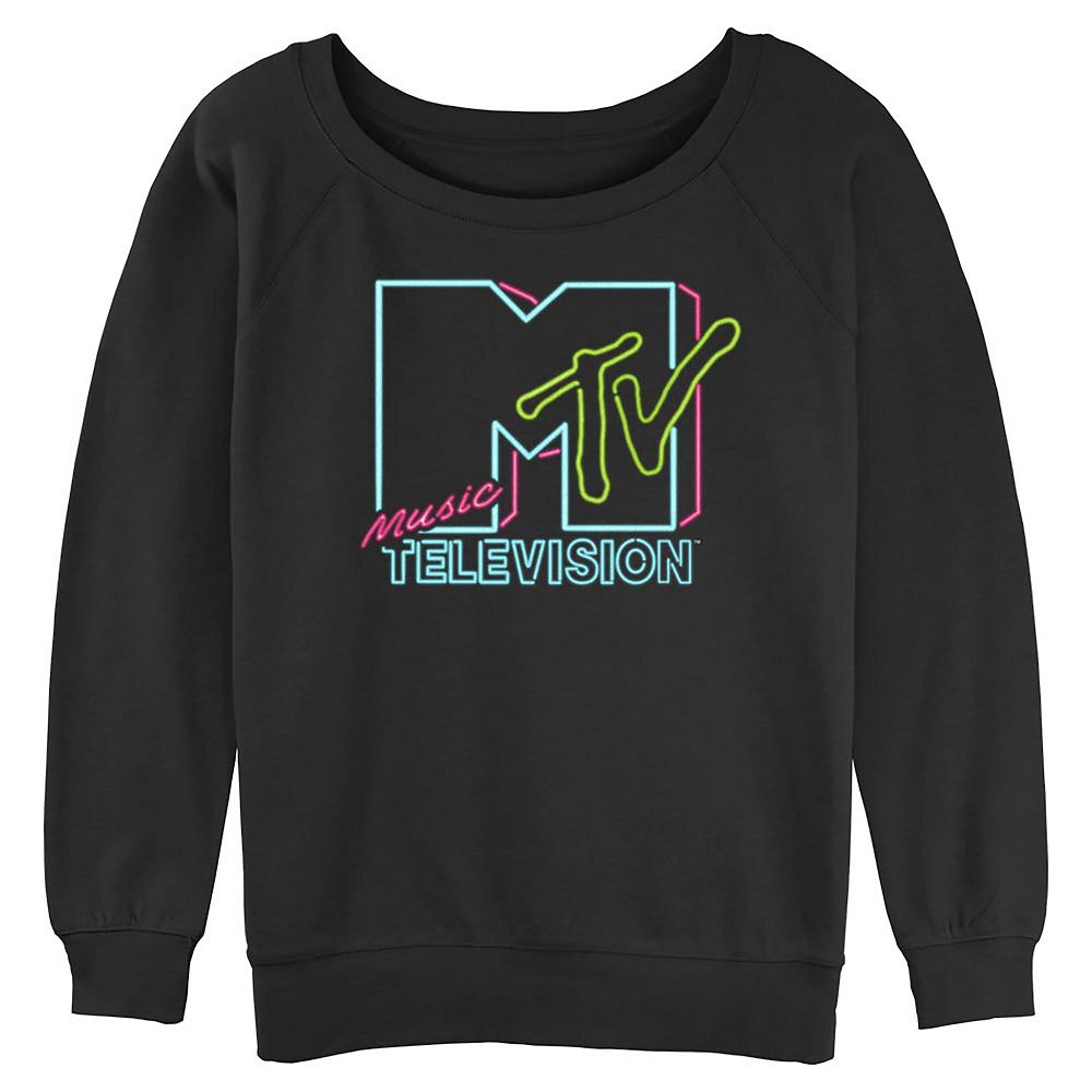 Juniors' MTV Neon Lights Logo Graphic Pullover