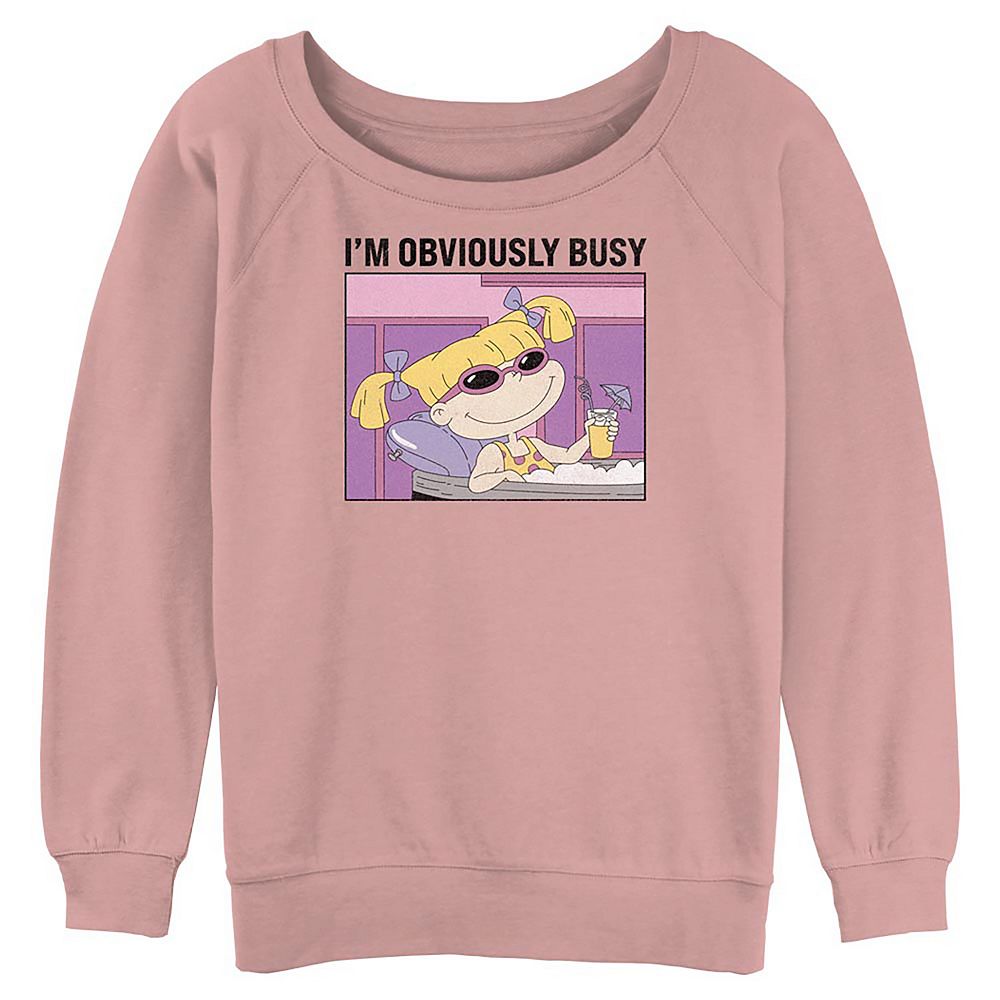 Juniors' Nickelodeon Rugrats Angelica I'm Obviously Busy Graphic Pullover