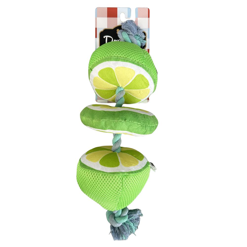 Woof Mesh Lime Crinkle Rope Dog Toy