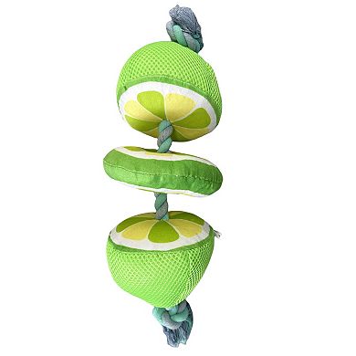 Woof Mesh Lime Crinkle Rope Dog Toy