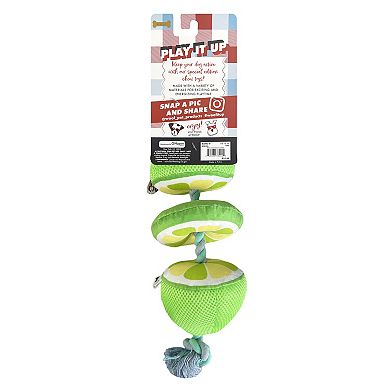 Woof Mesh Lime Crinkle Rope Dog Toy