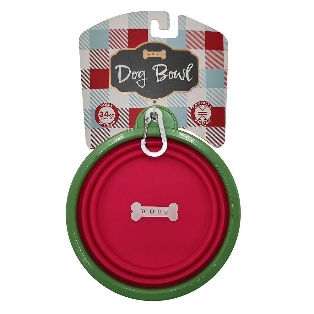 Woof Bone Feeding Travel Dog Bowl