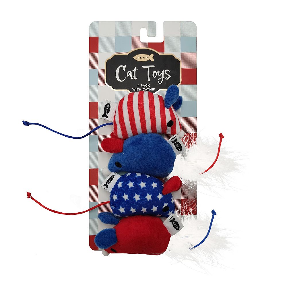 Meow 4-Pack Mice Catnip Plush Toy Set