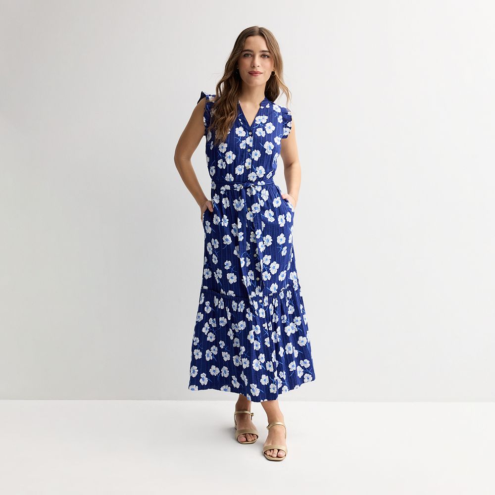 Women's Draper James Flutter Sleeve Tie Waist Maxi Dress