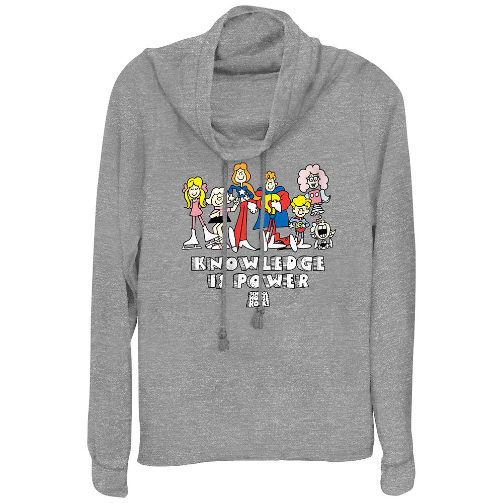 Disney's Schoolhouse Rock! Knowledge Is Power Character Lineup Women's Cowlneck Graphic ...