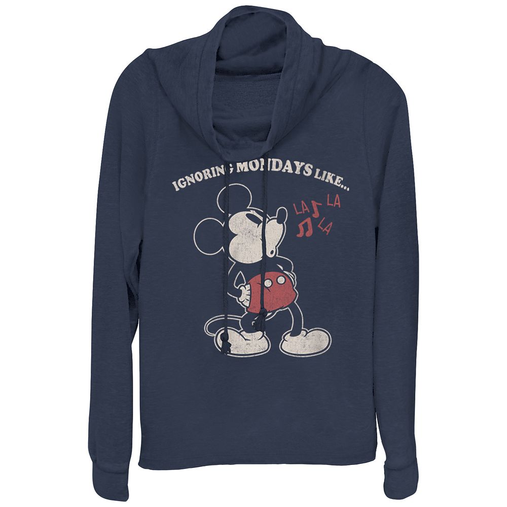 Disney's Mickey Mouse Ignoring Mondays Like La La La Women's Cowlneck ...