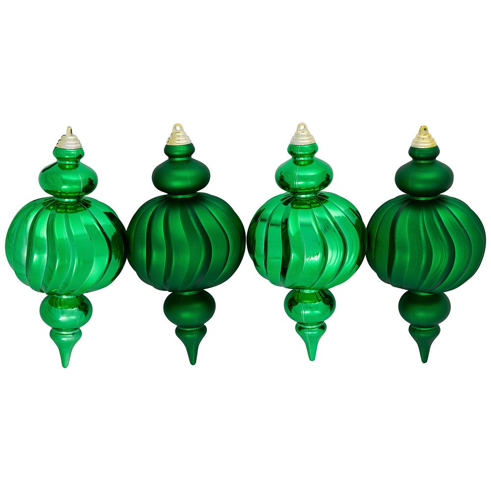 Northlight Shatterproof Finial Christmas Ornaments 4-piece Set