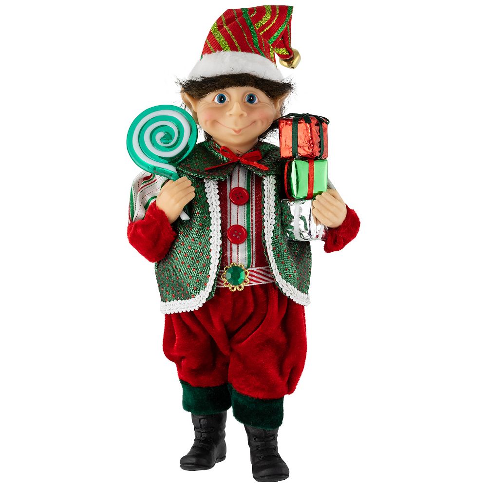 Northlight Lollipop Elf with Gifts Christmas Figure Table Décor