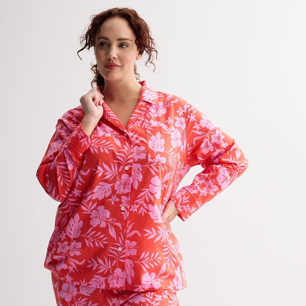 Plus Size Sonoma Goods For Life® Woven Separates Notch Boy Friend Sleep ...