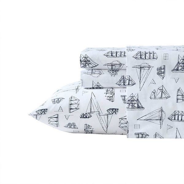 Nautica Printed Percale 100% Cotton Sheet Set