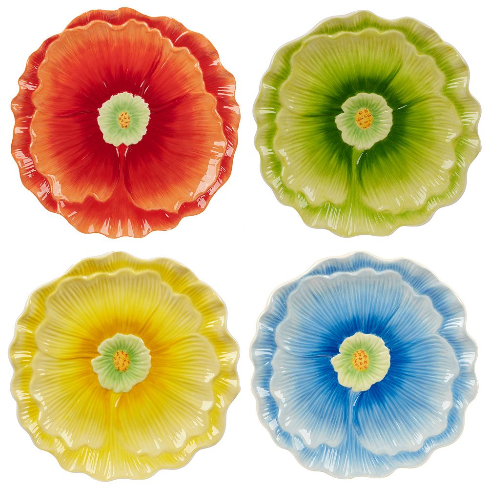 Certified International Blossom 4-pc. 3D Dessert Plates Set