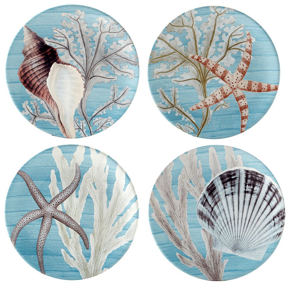 Certified International Beyond the Shore Salad Plates 4-piece Set