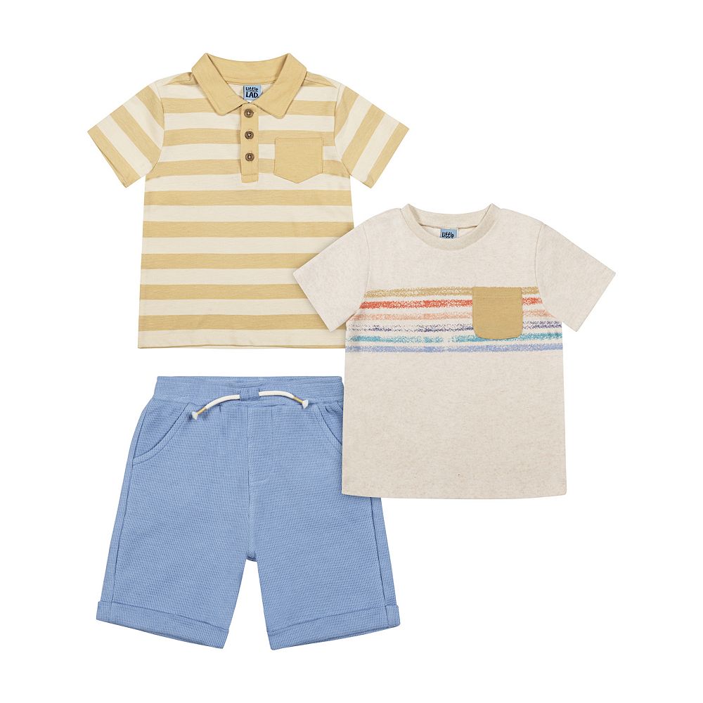 Toddler Boy Little Lad 3-pc. Top & Knit Short Set