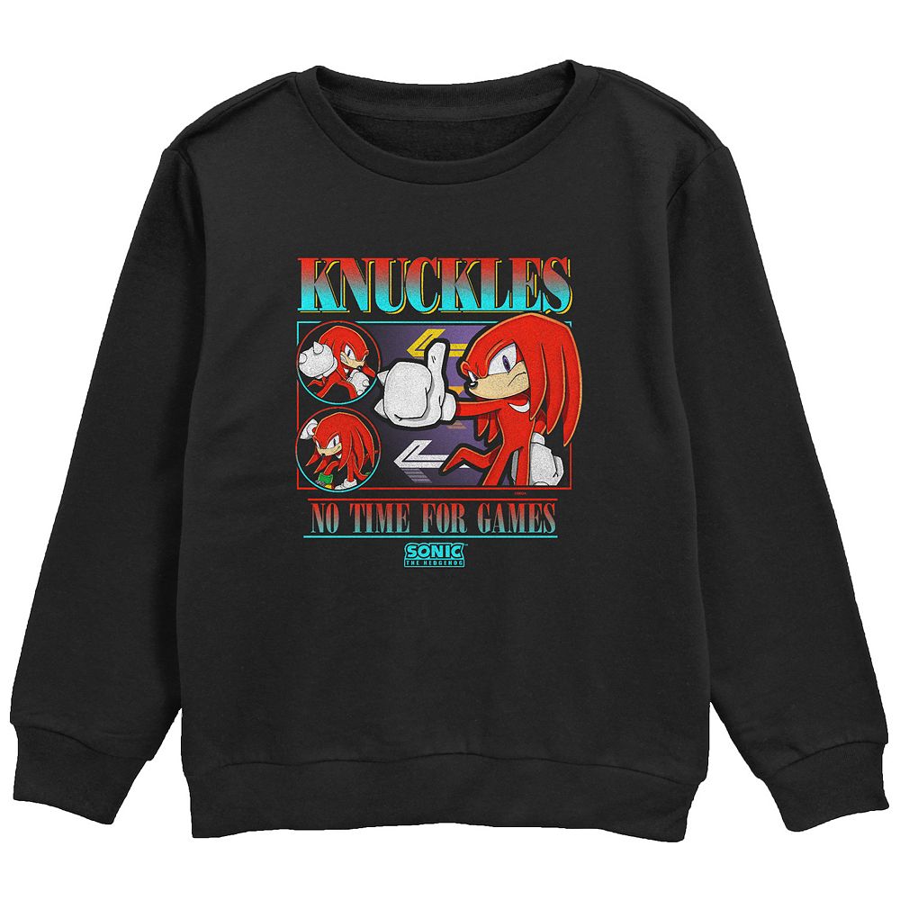 Boys 8-20 Sonic The Hedgehog Knuckles No Time For Games Graphic Fleece