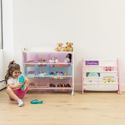 Humble Crew Unicorn 9 Bin Toy Organizer with Shelf