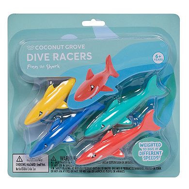 Coconut Grove Finn the Shark Set of 4 Dive Racers