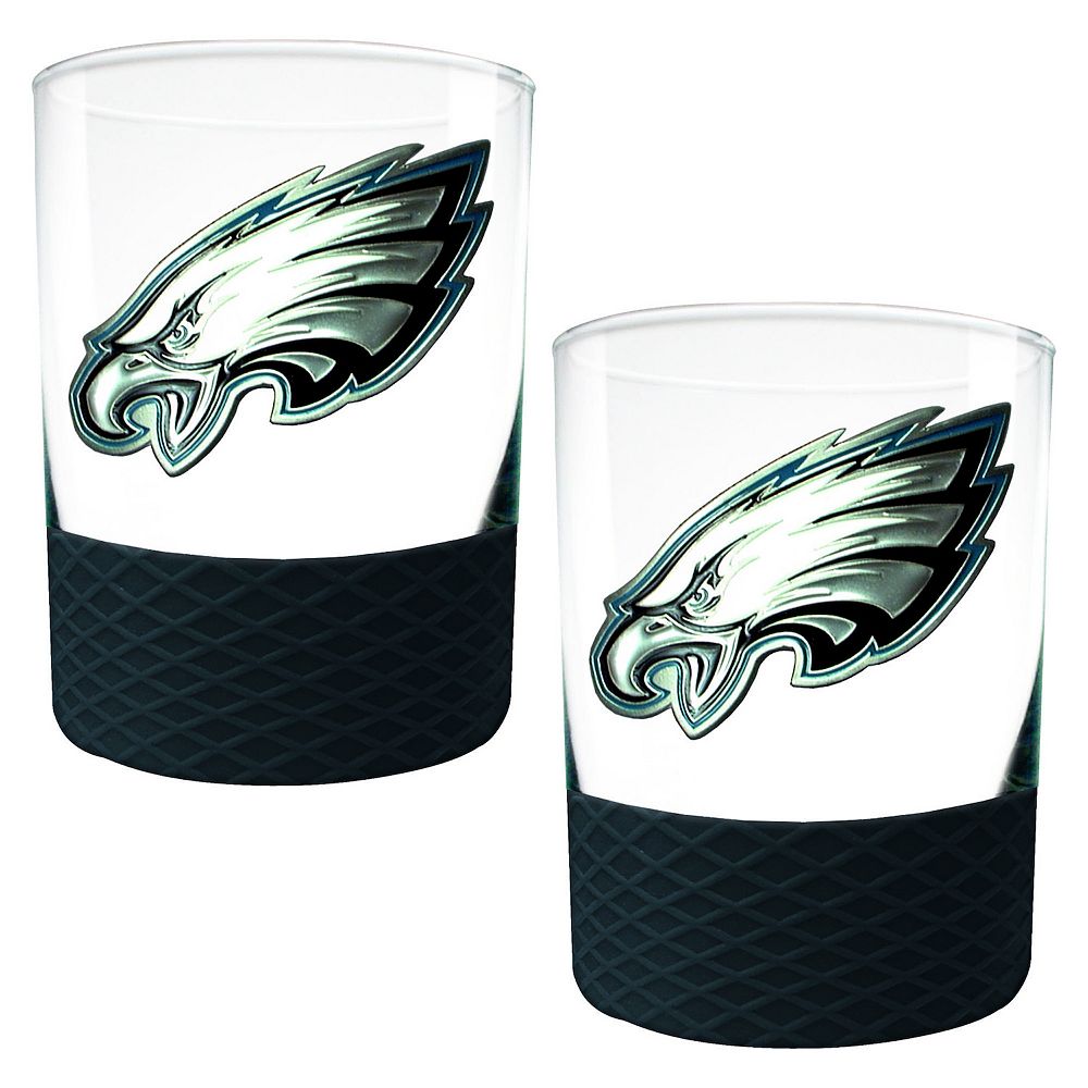 NFL Philadelphia Eagles 14-oz. 2 pc Commissioner Rocks Glass Set