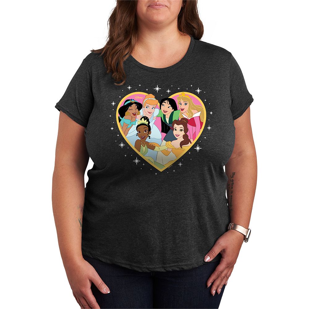 Disney Princess Plus Size Group Heart Graphic Tee