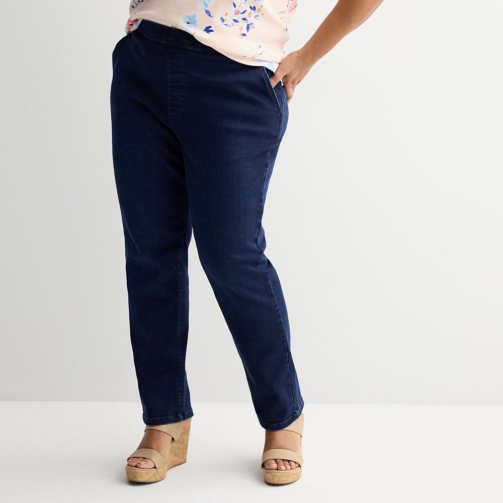 Plus Size Croft & Barrow® Classic Pull-On Jeans