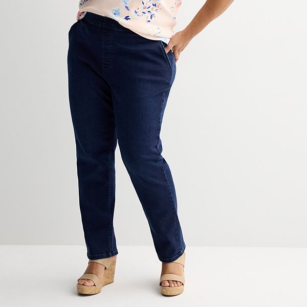 Plus Size Croft & Barrow® Classic Pull-On Jeans