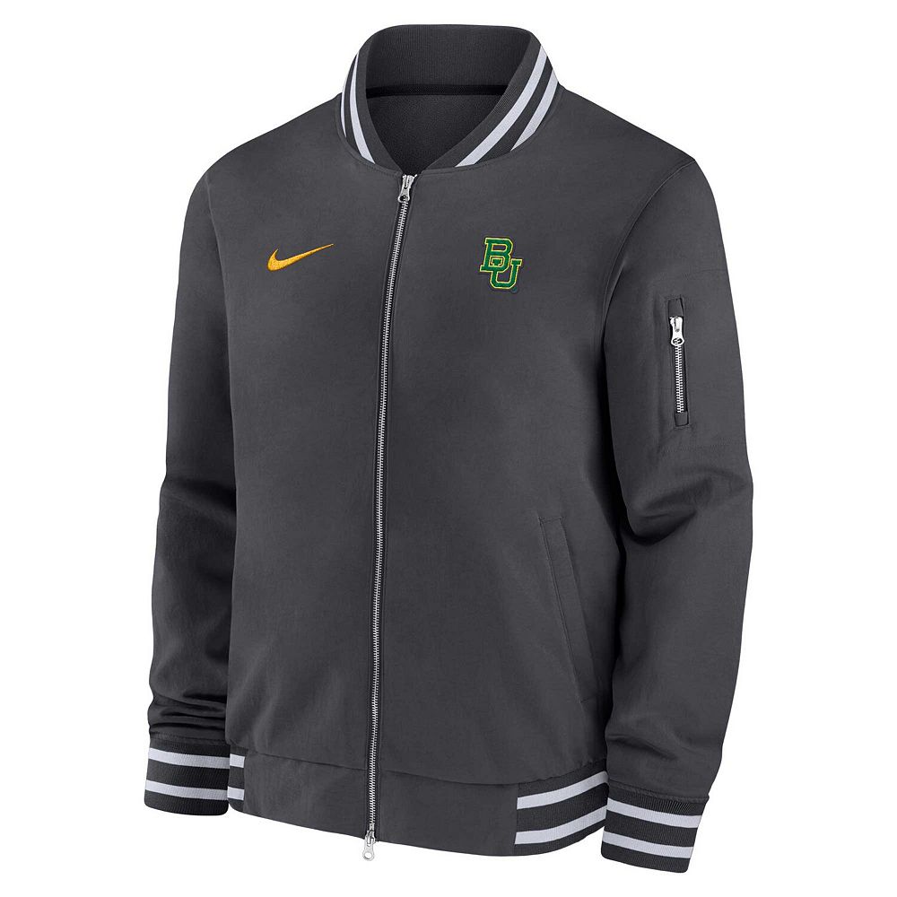 Men's Nike Anthracite Baylor Bears Full-Zip Bomber Jacket