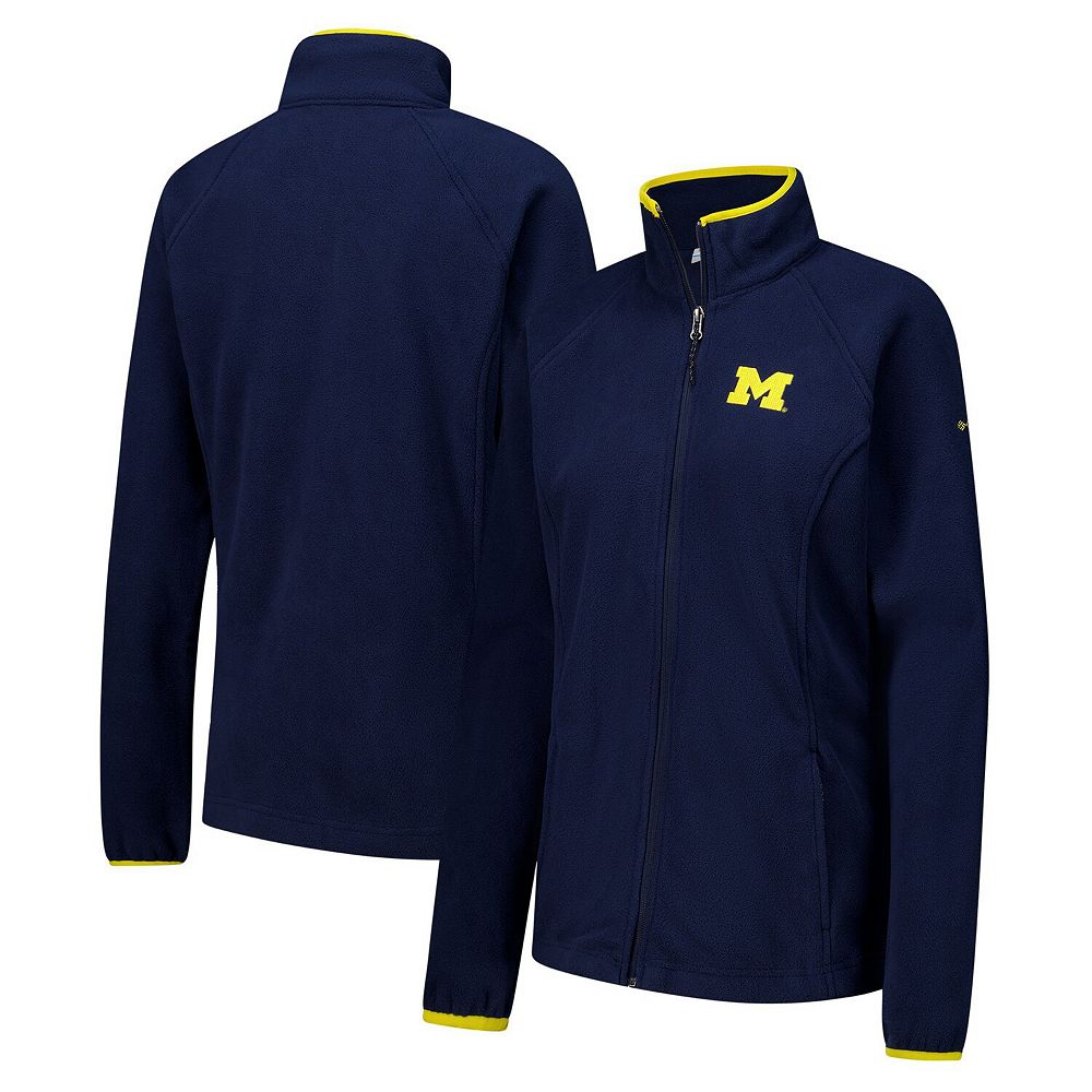 Women's Columbia Navy Michigan Wolverines Give & Go II Fleece Full-Zip ...